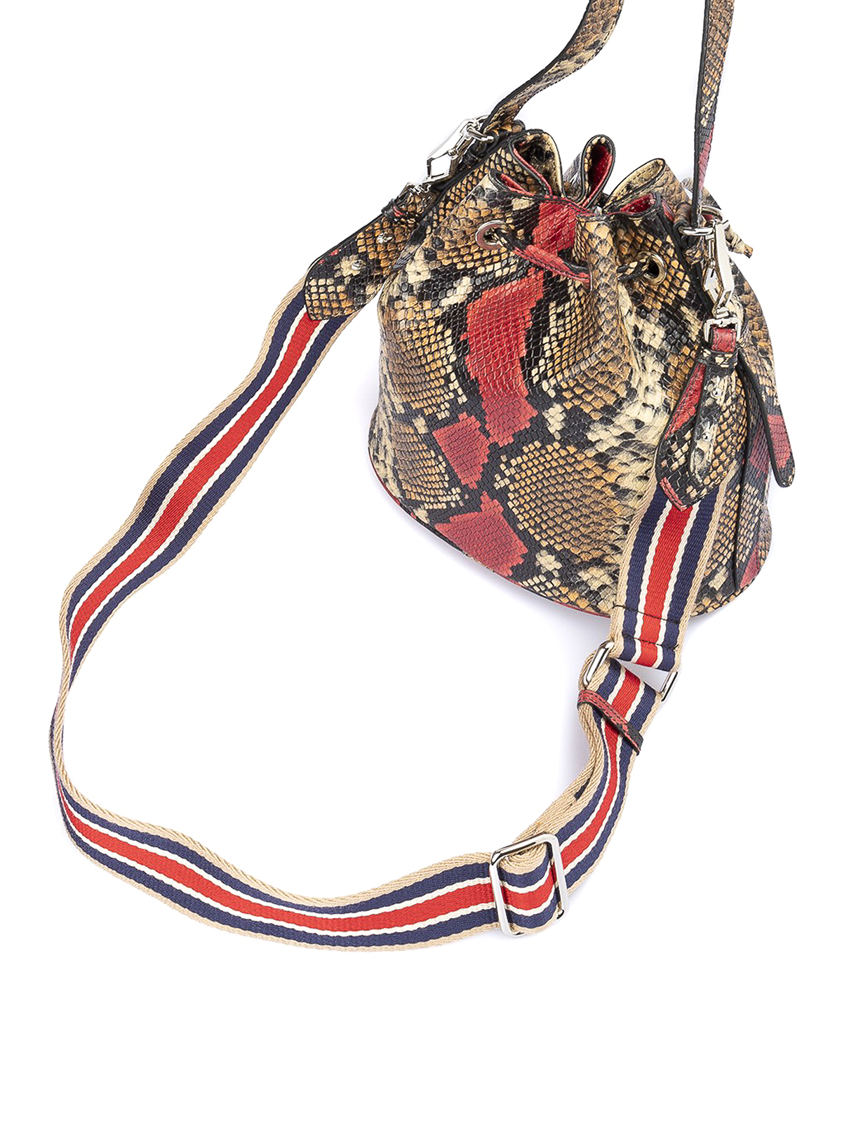 Bucket bags Ermanno Scervino - Snake print leather bucket bag ...