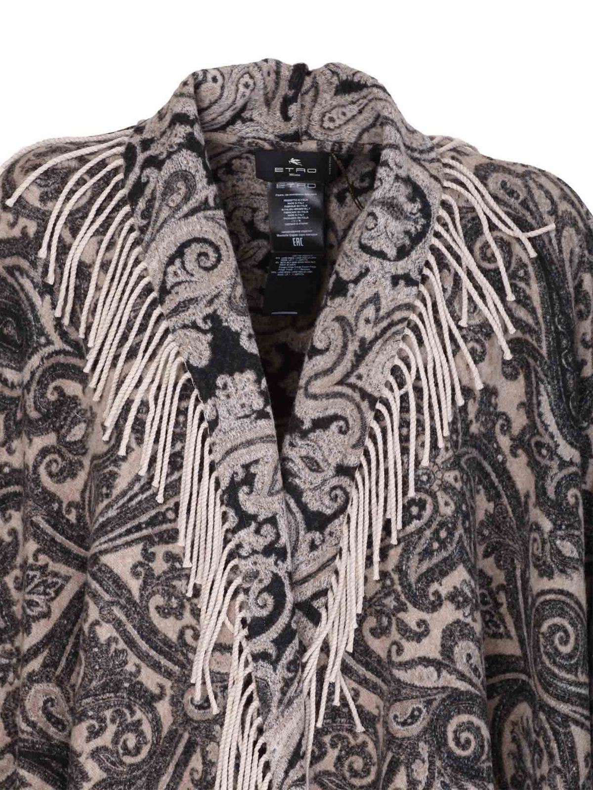 Etro Patterned cape in cashmere in brown - Brown | 170700579800