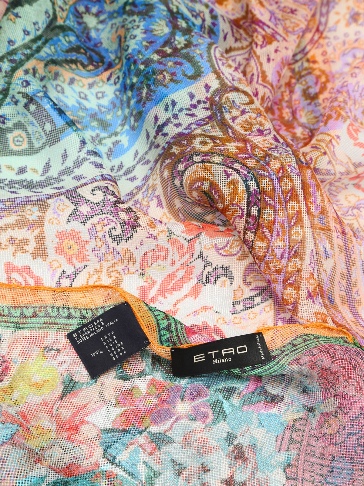Etro Mesh work silk scarf - Multicolour - Women | 115065609