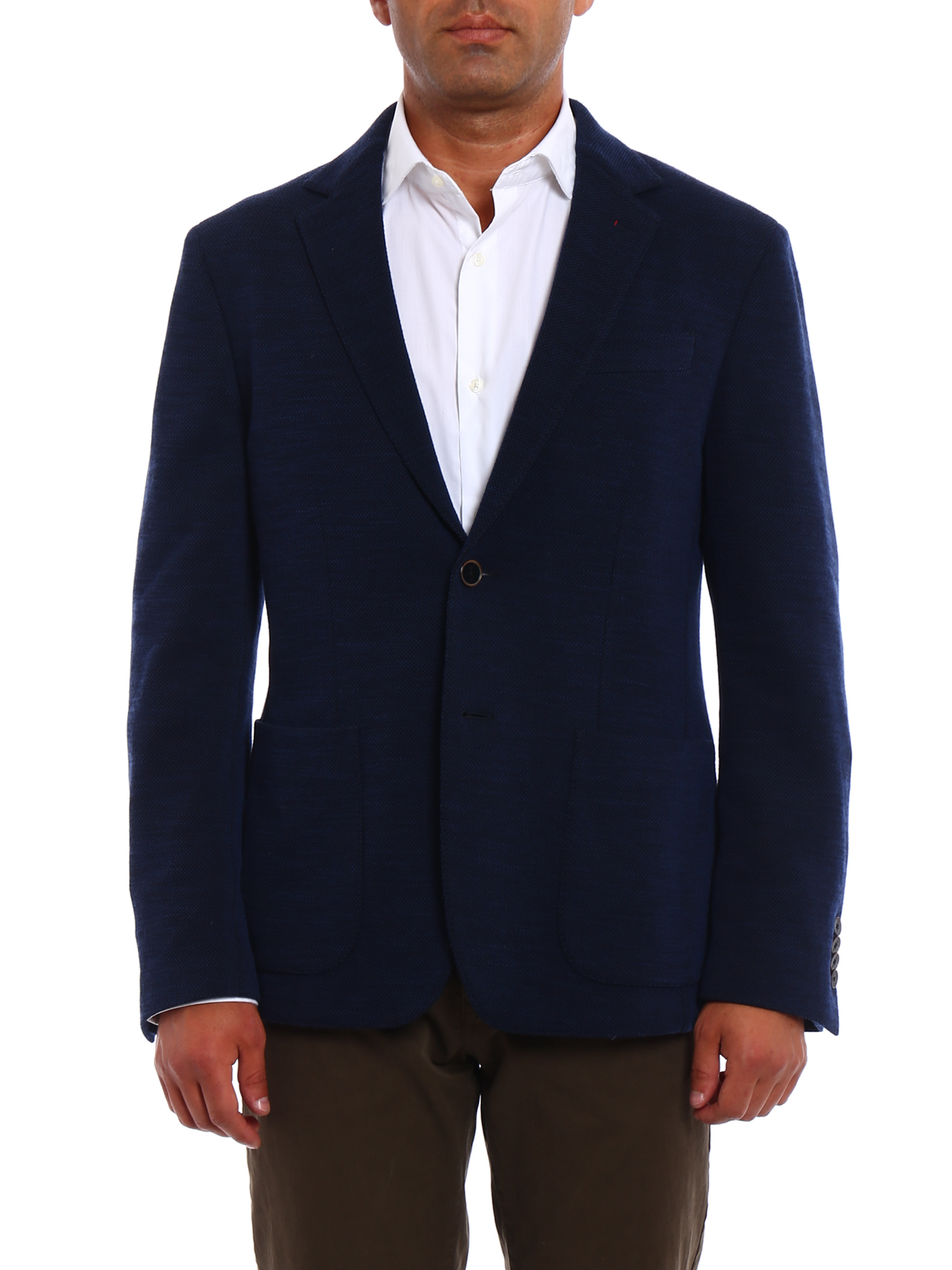 Blazers Fay - Blue wool blend unstructured blazer - NGM7035113JOWHU807