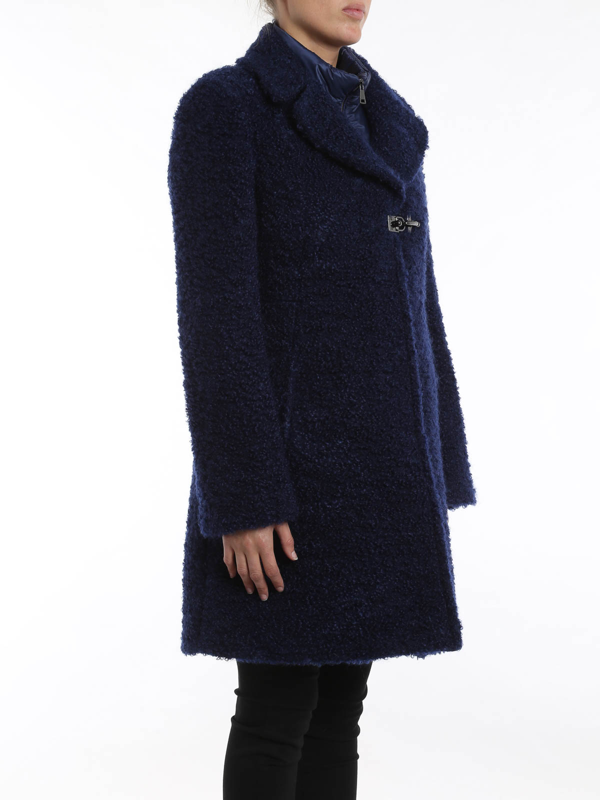 Knee length coats Fay - Wool blend bouclé coat - NAW5931375SJWBU607 Knee length coats Fay - Wool blend bouclé coat - NAW5931375SJWBU607