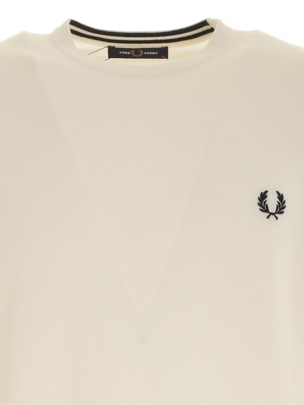 Crew necks Fred Perry - Classic pullover in white - K9601560 | thebs.com
