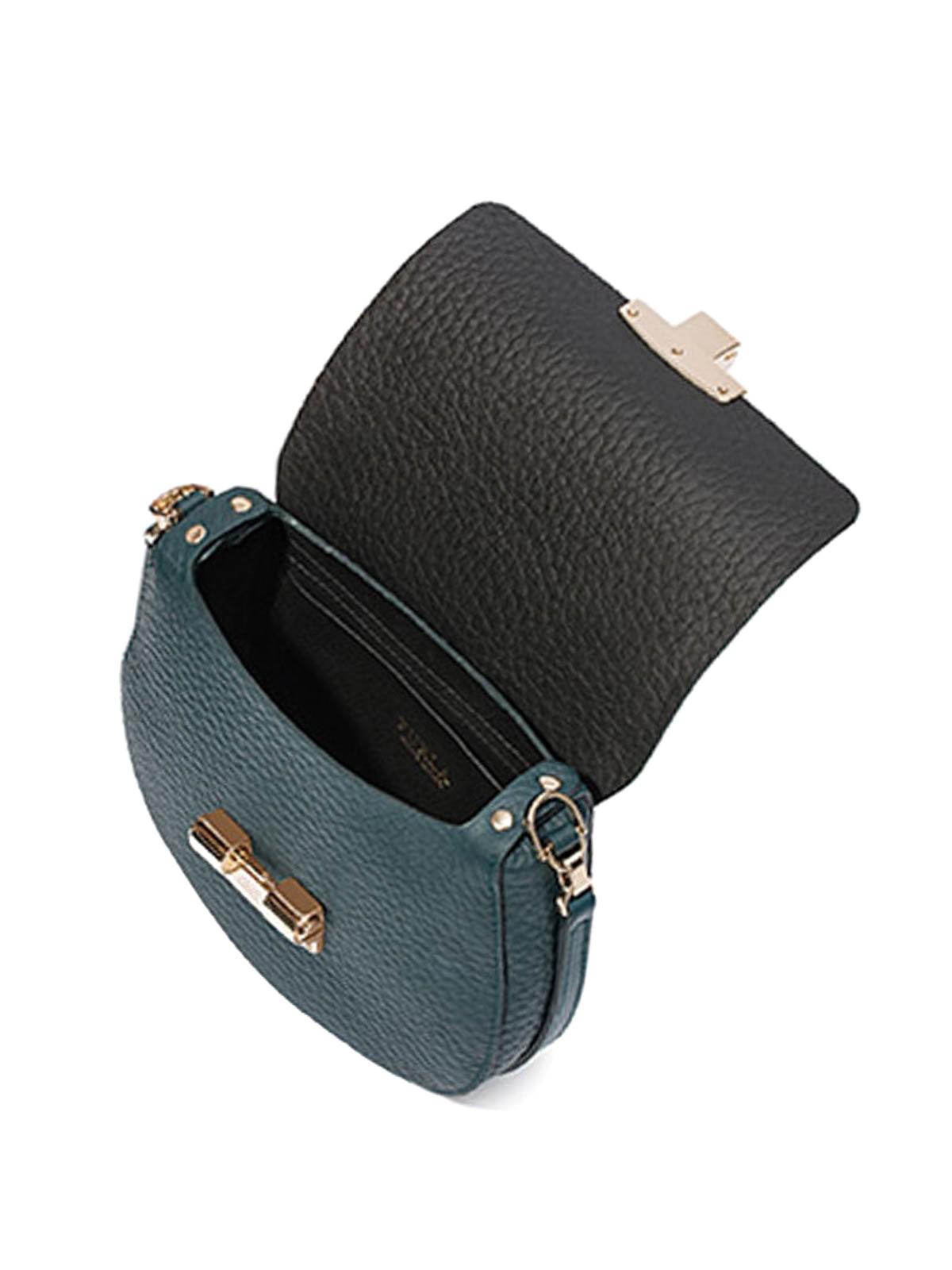 Furla Club Mini grainy leather crossbody - Dark Green | 834703PE6