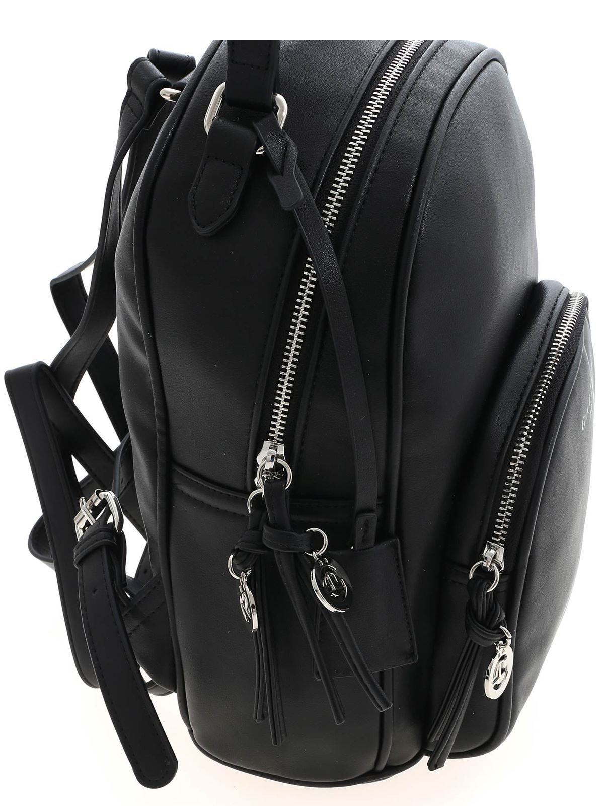 Gaelle Paris Lettering logo print backpack in black | GBDA2165NERO