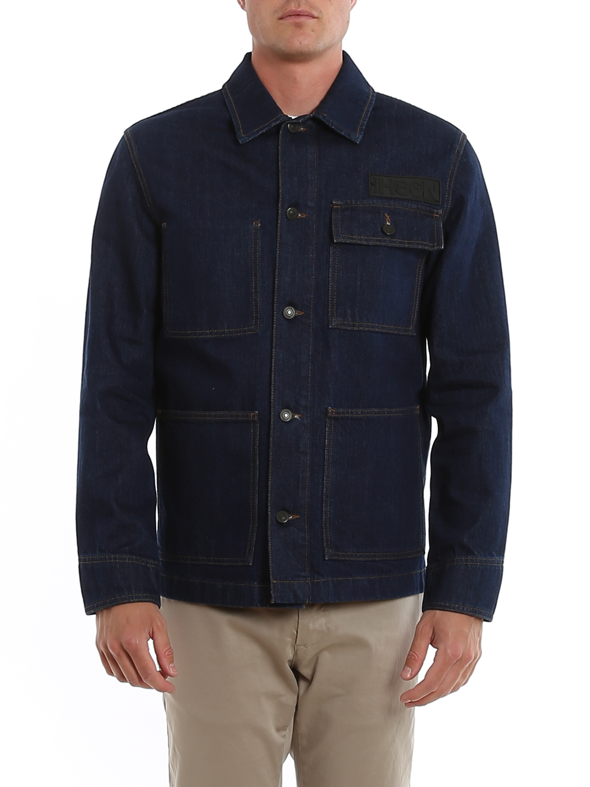 Hogan Maxi pocket denim jacket - Blue - Men | KJM1340206LRVBU808