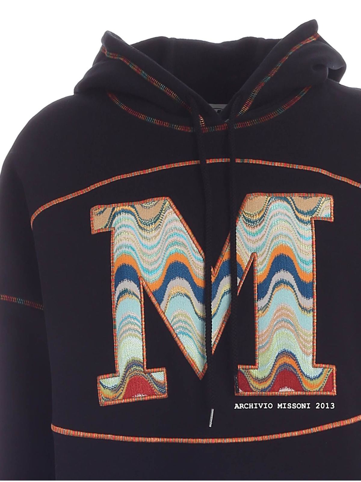 Sweatshirts & Sweaters Missoni - Logo embroidery sweatshirt in black ...