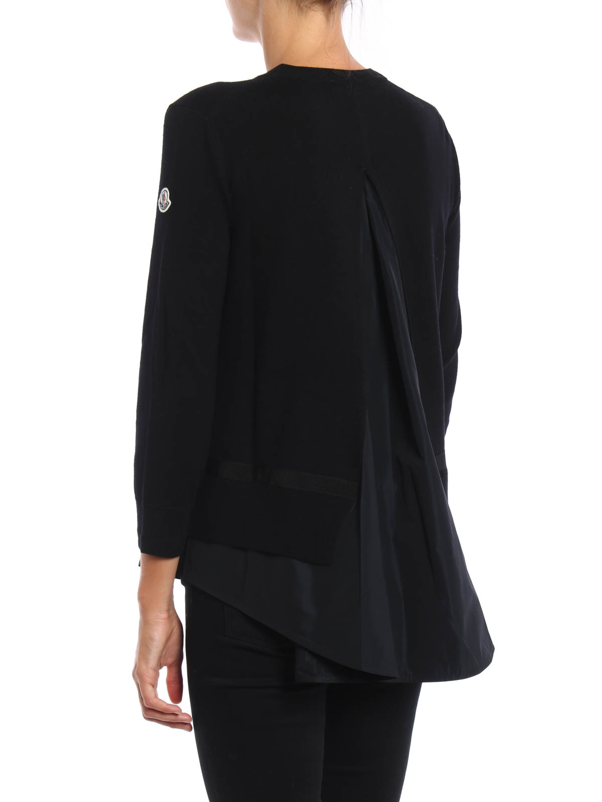 Cardigans Moncler - Nylon detailed wool cardigan - B2093947690097994999