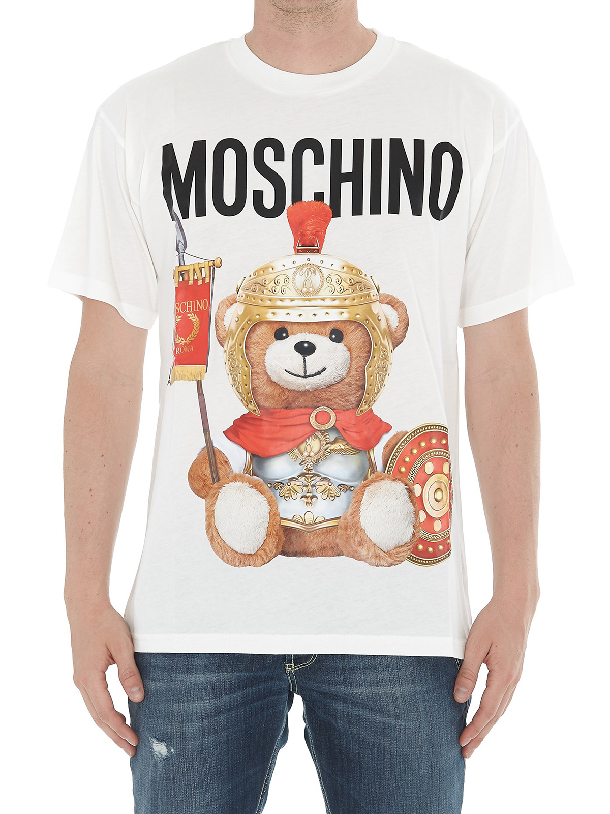 Moschino Roman Teddy Bear print white T-shirt - White | 70252401002