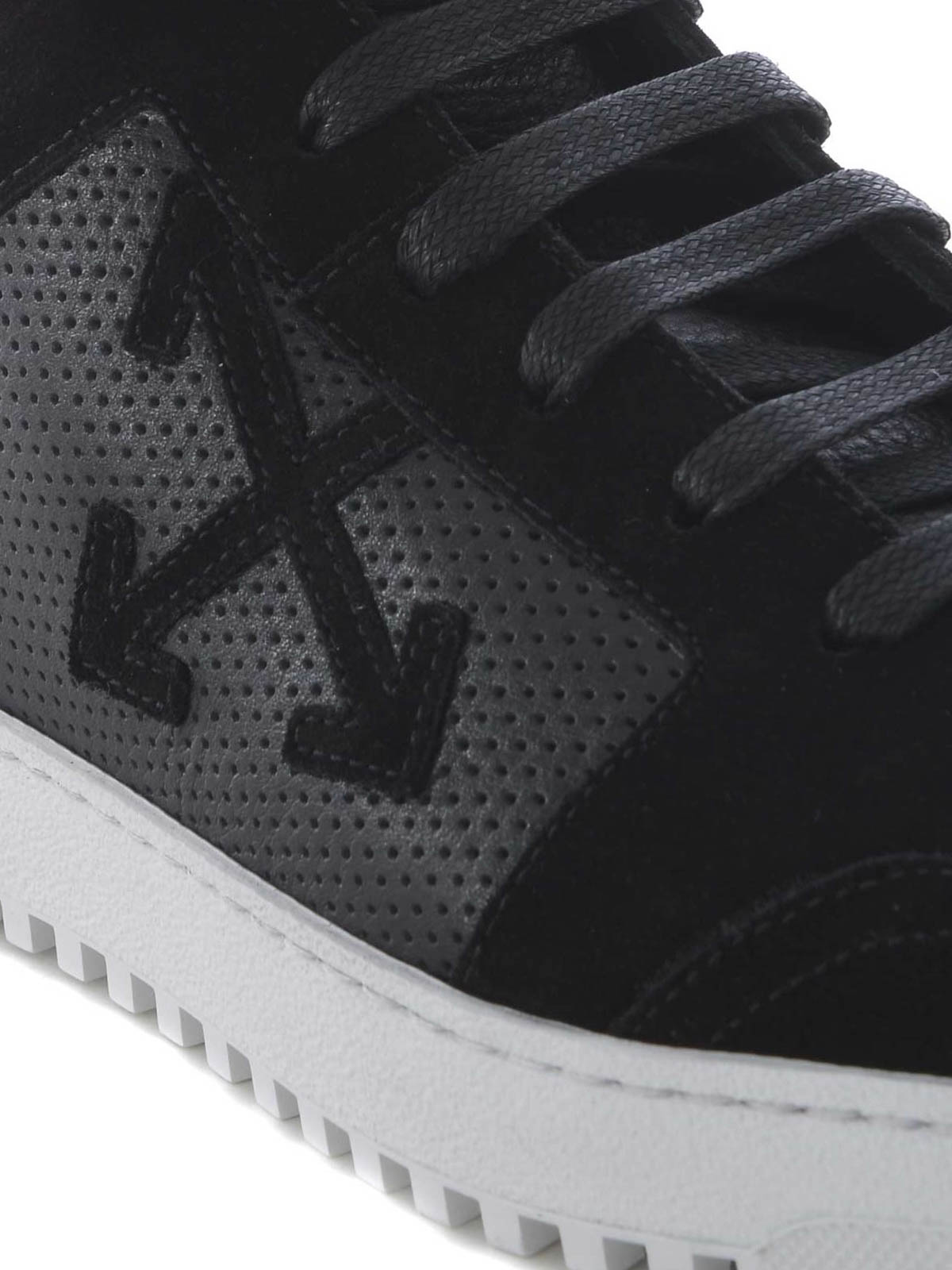 Off-White Drilled leather high top sneakers | OMIA077S187840011010