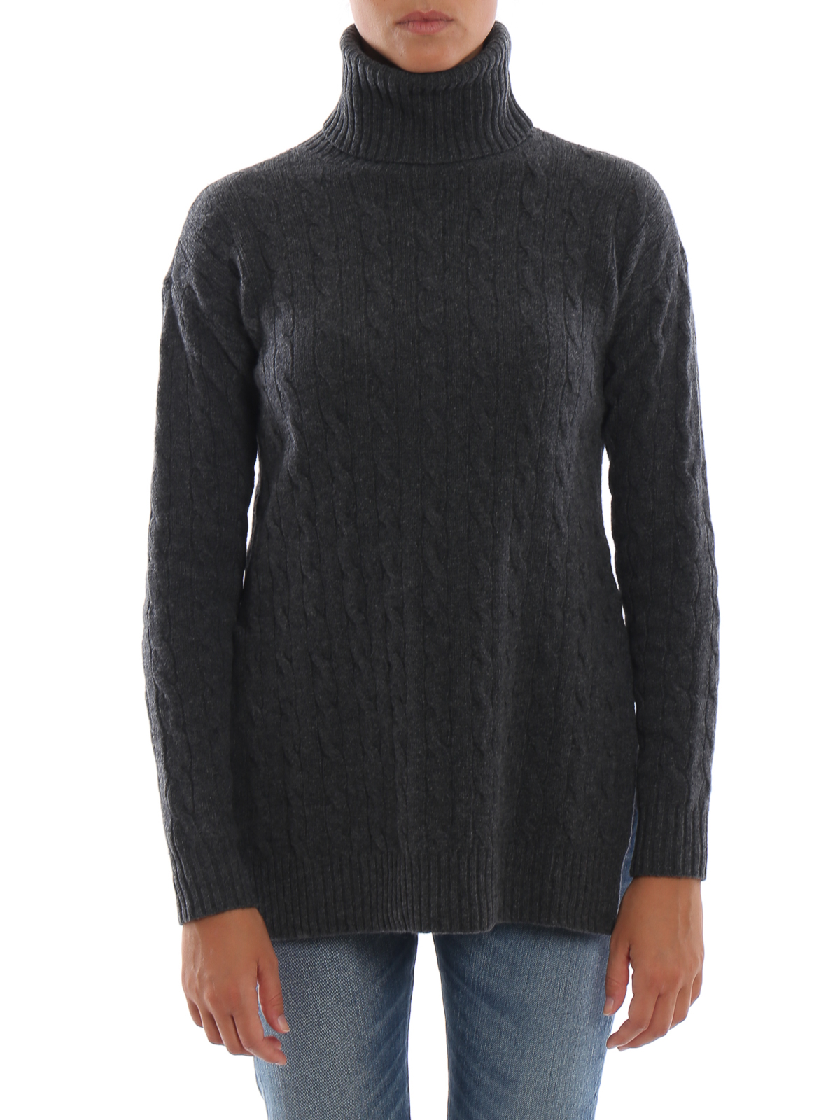 Turtlenecks & Polo necks Polo Ralph Lauren - Twist knit grey wool and ...
