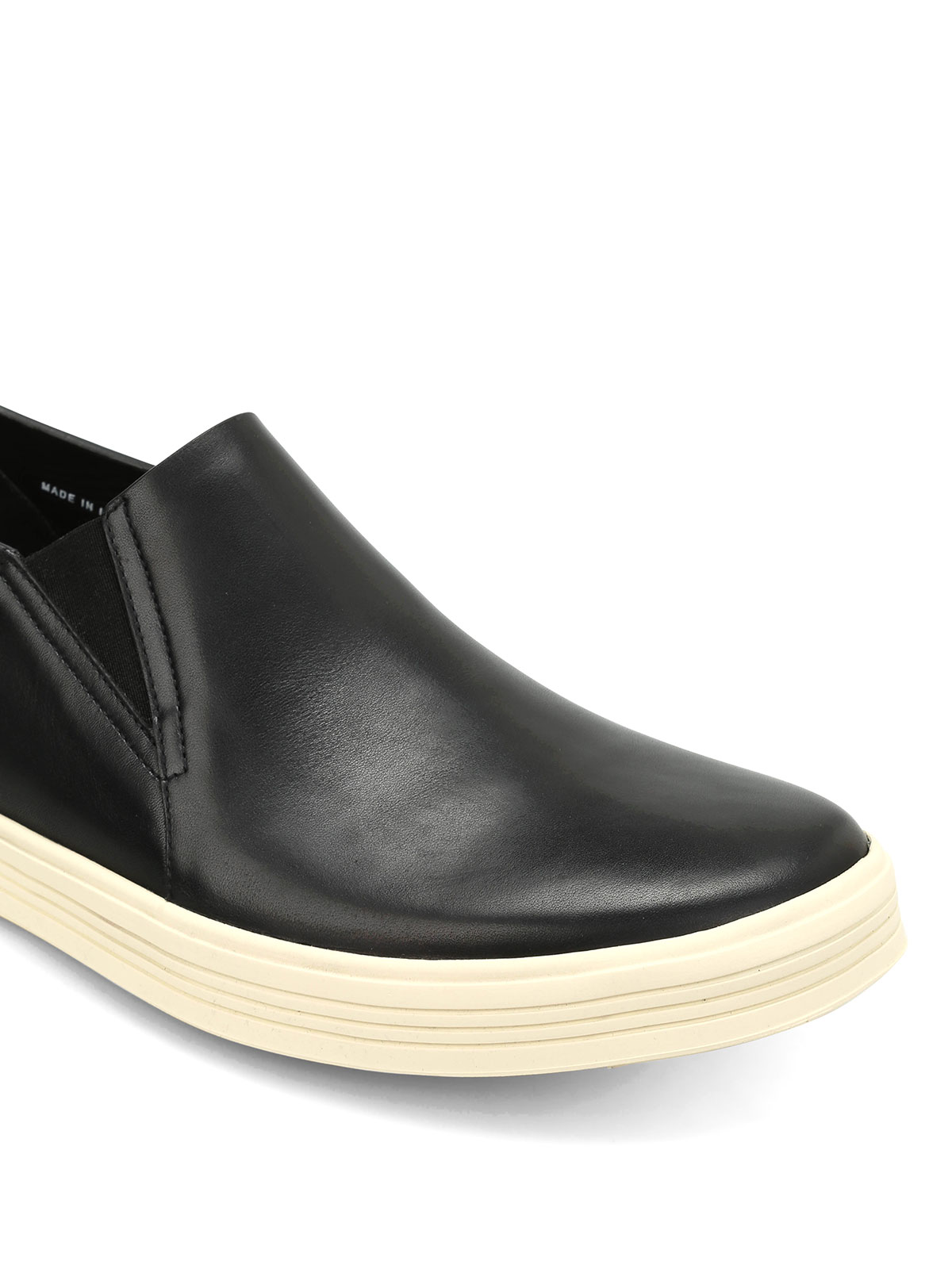 Rick Owens Rounded toe leather slip-ons - Black | RU17S9865LBO91
