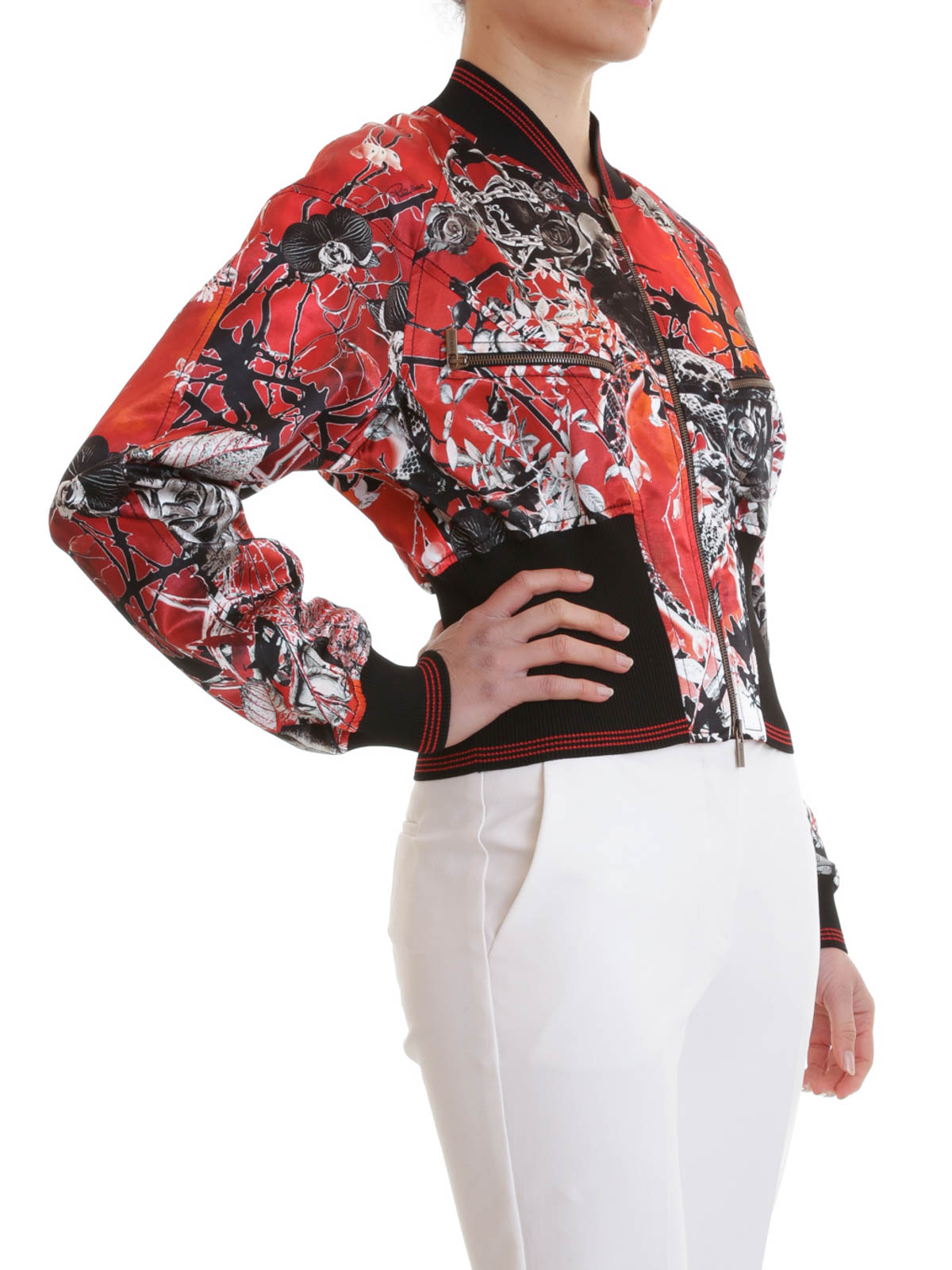 Roberto Cavalli Night Garden bomber jacket - Red | CWT804REJ6002000