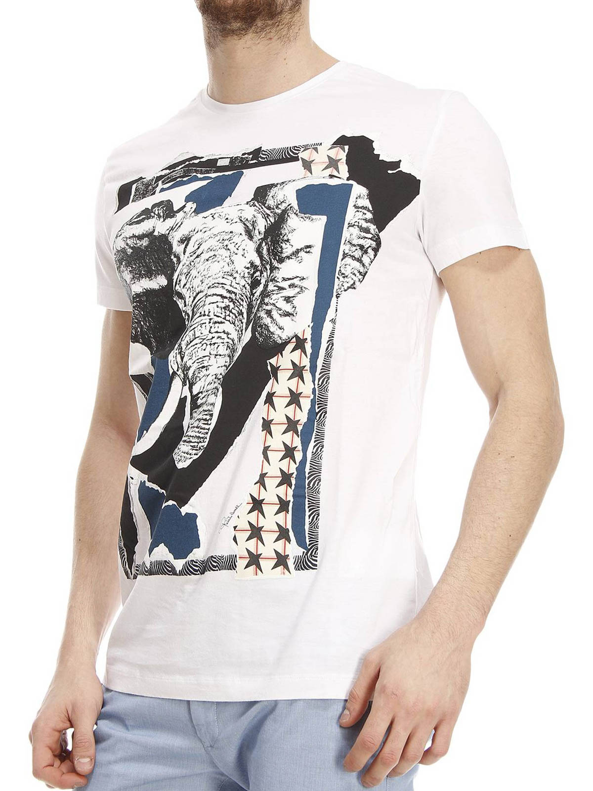 T-shirts Roberto Cavalli - Printed cotton T-shirt - CM770Y2428100