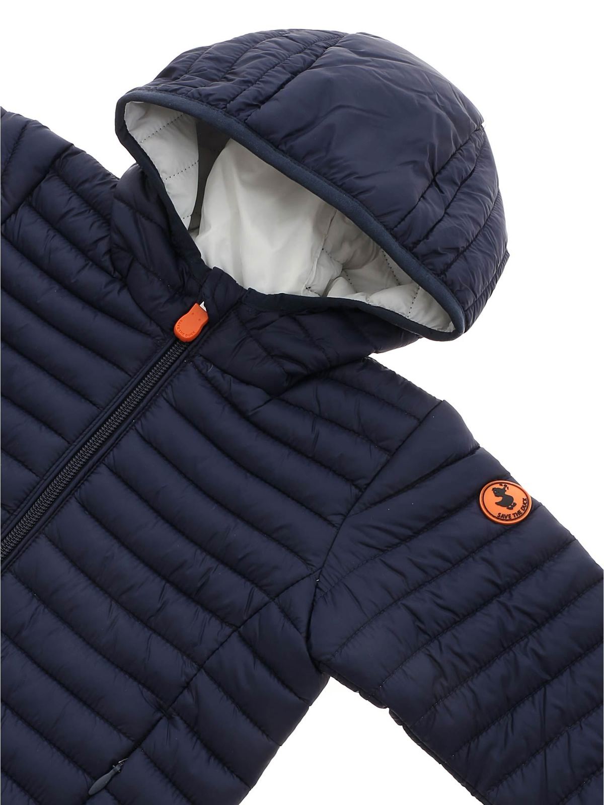 Save the Duck Quilted hooded puffer jacket in blue | I30003XGIGA1290000
