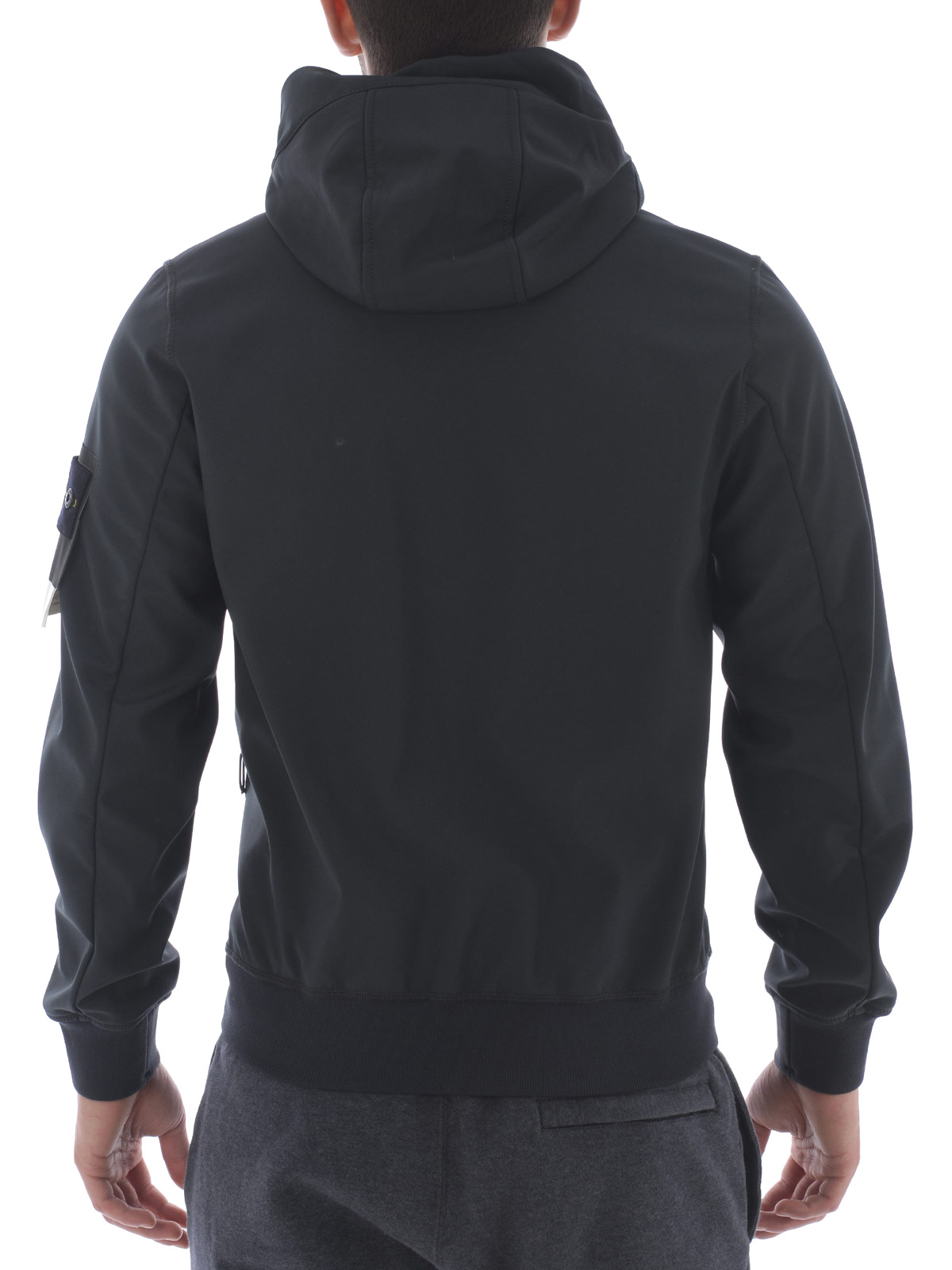 Stone Island Dark grey Soft Shell hooded jacket - Men | Q0622V0059
