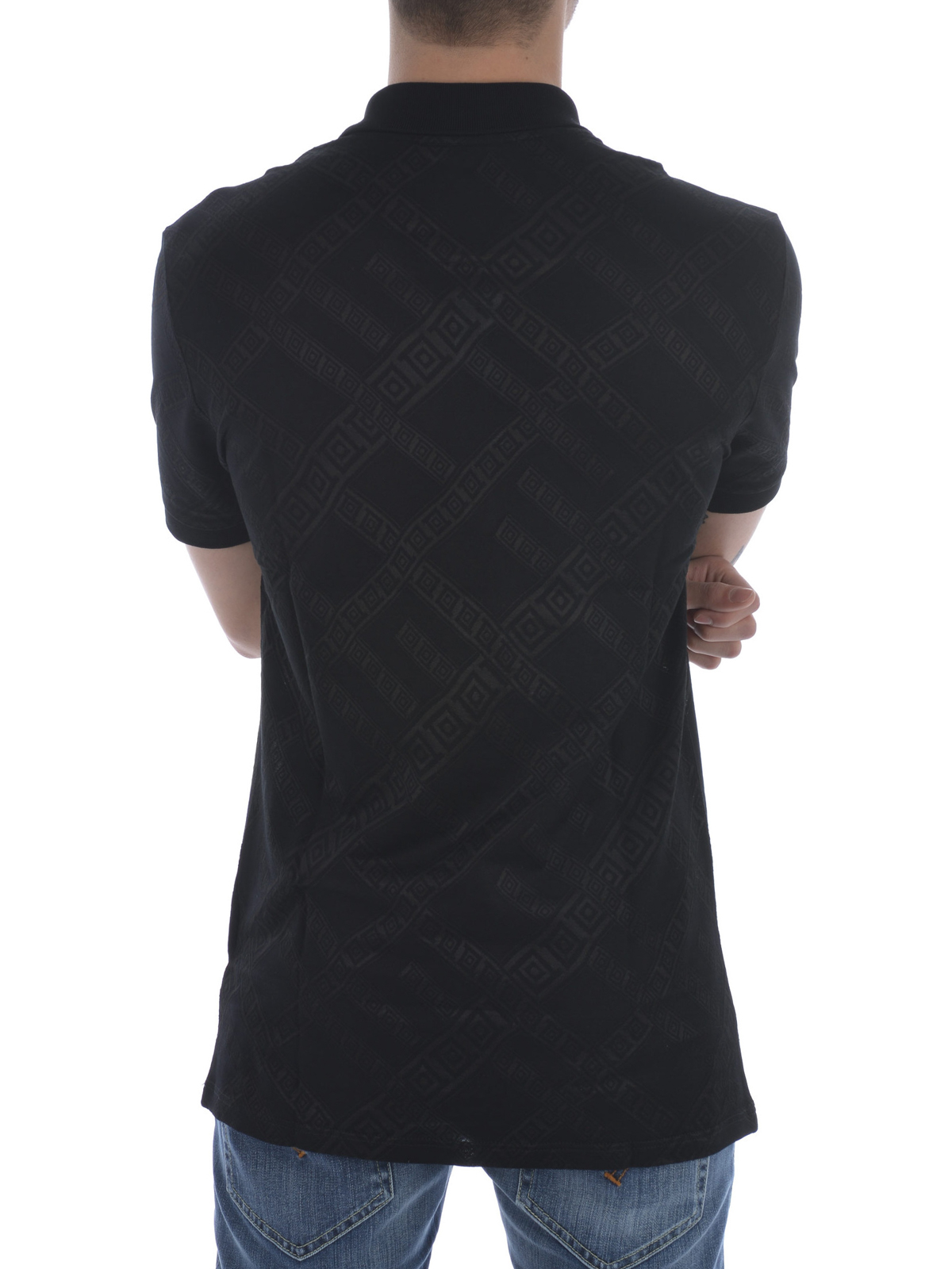 Versace Collection Tonal Greek pattern polo shirt | V800543VJ00347V4008