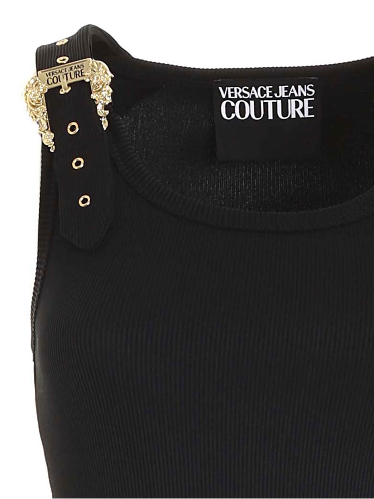 Maxi dresses Versace Jeans Couture - Baroque buckle dress in black ...