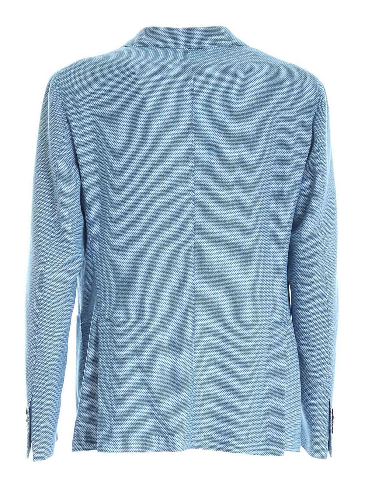 L.B.M 1911 Single-breasted jacket in light blue - Men|2888051922
