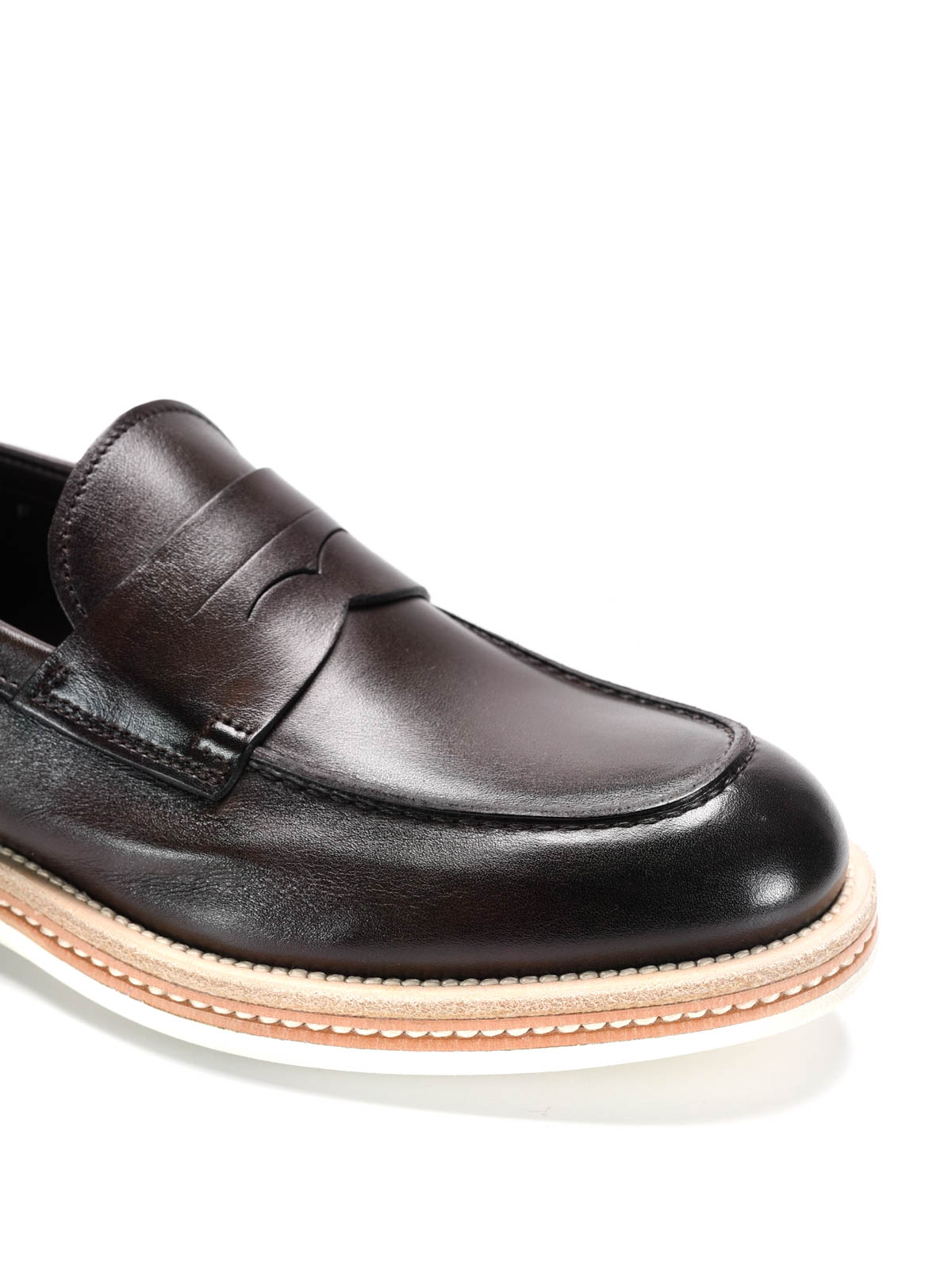 Loafers & Slippers Santoni - Leather loafers - MGMN12940JM3NGT | thebs.com