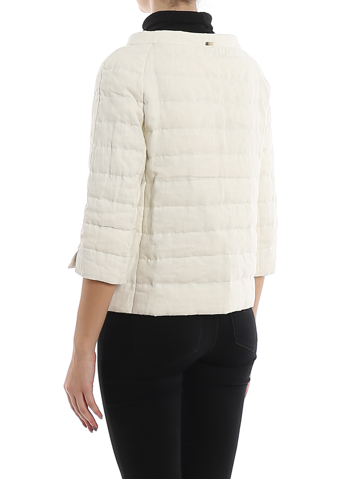 Herno Lightweight linen puffer jacket - White | PI1087D171051000