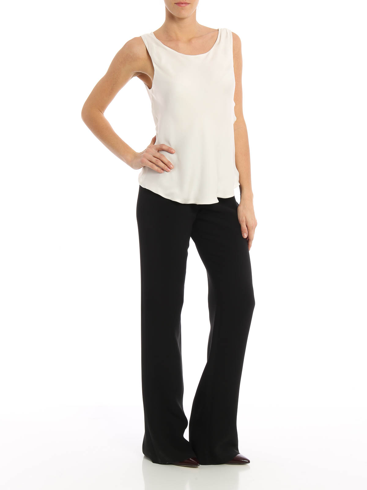 Tops & Tank tops Giorgio Armani - Lightweight silk flared tank top ...