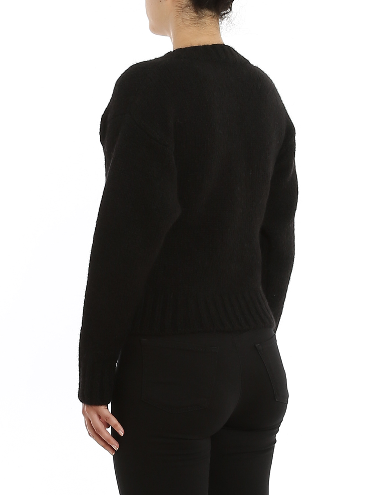 V necks Off-White - Logo intarsia sweater - OWHD014E20KNI0011001