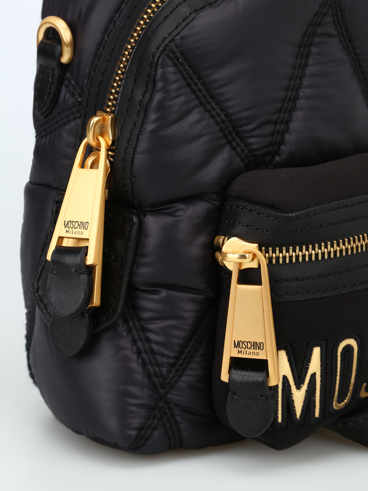 Backpacks Moschino - Logo lettering quilted backpack - B760682071555