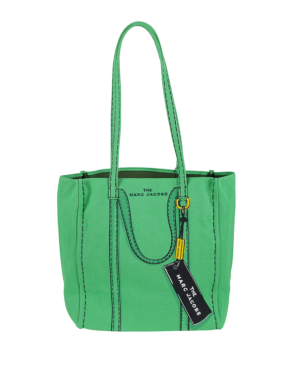 Totes bags Marc Jacobs - The Trompe l'Oeil Tag green canvas tote ...
