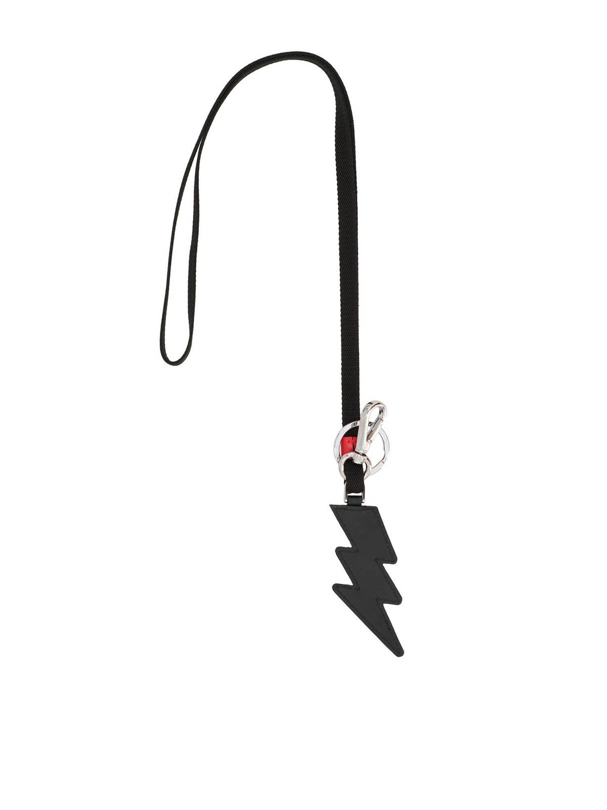 Marni Lightning bolt logo keychain in black | COZB0044A0T200000N99