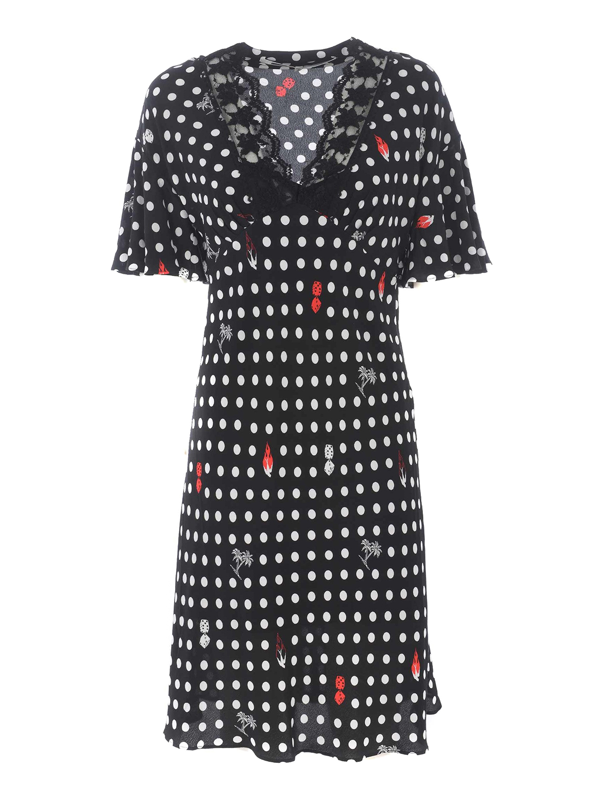 Mcq Polka dots and dice printed viscose dress | 544603RMF011000