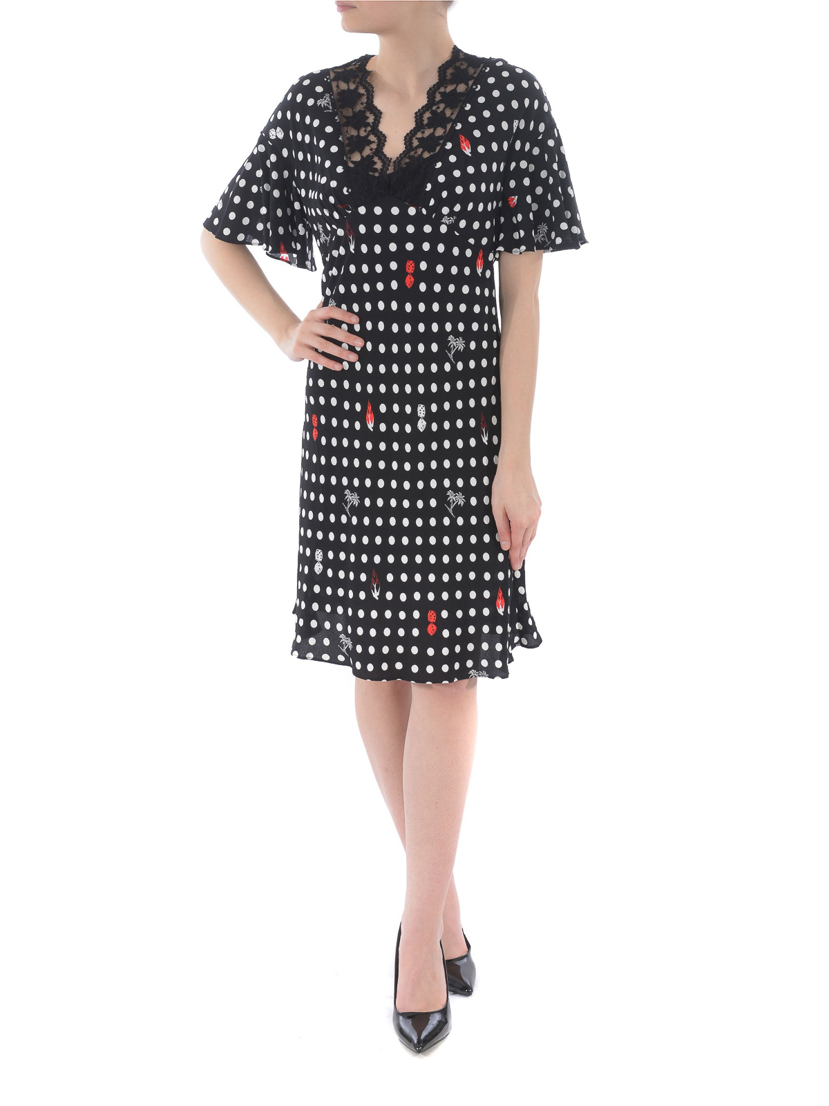 Mcq Polka dots and dice printed viscose dress | 544603RMF011000