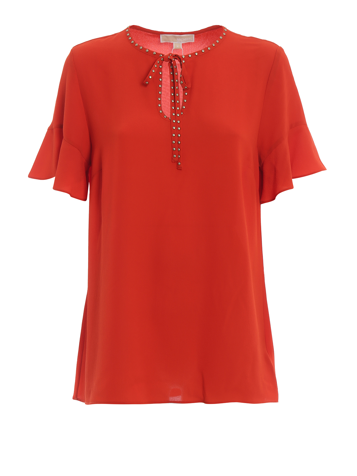 Michael Kors Studded crepe short sleeve blouse MH84LP24YP887