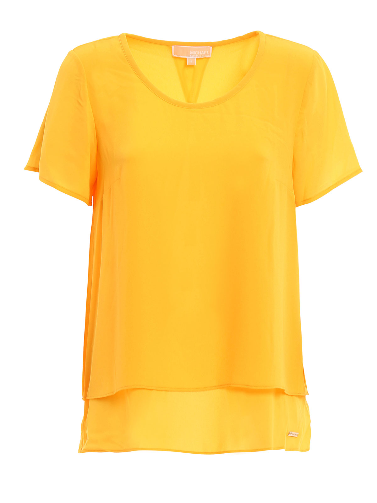 Michael Kors Layered asymmetrical T shirt Yellow MS64KPY7R3719