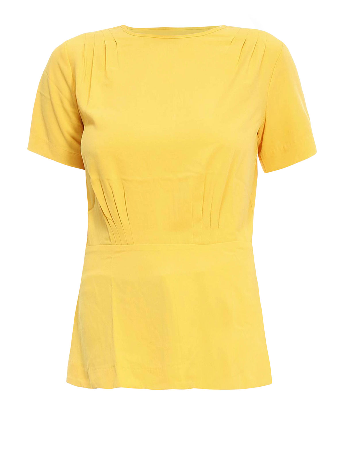 Michael Michael Kors Peplum pleated blouse Yellow MS64KTP3V3719