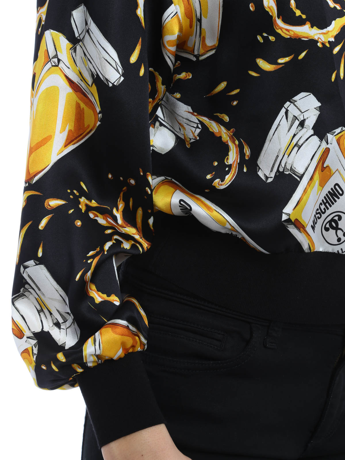 Moschino Perfume print silk blouse - Black - Women Moschino Perfume print silk blouse - Black - Women