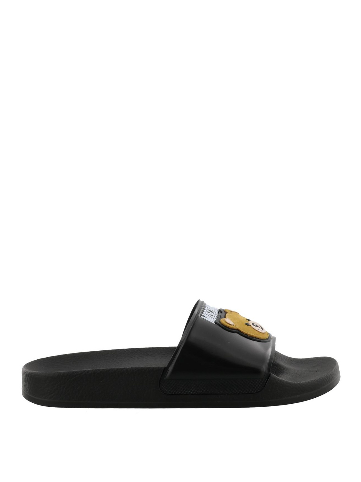 Moschino Teddy Bear rubber slides - Black | MA28052G15M13000