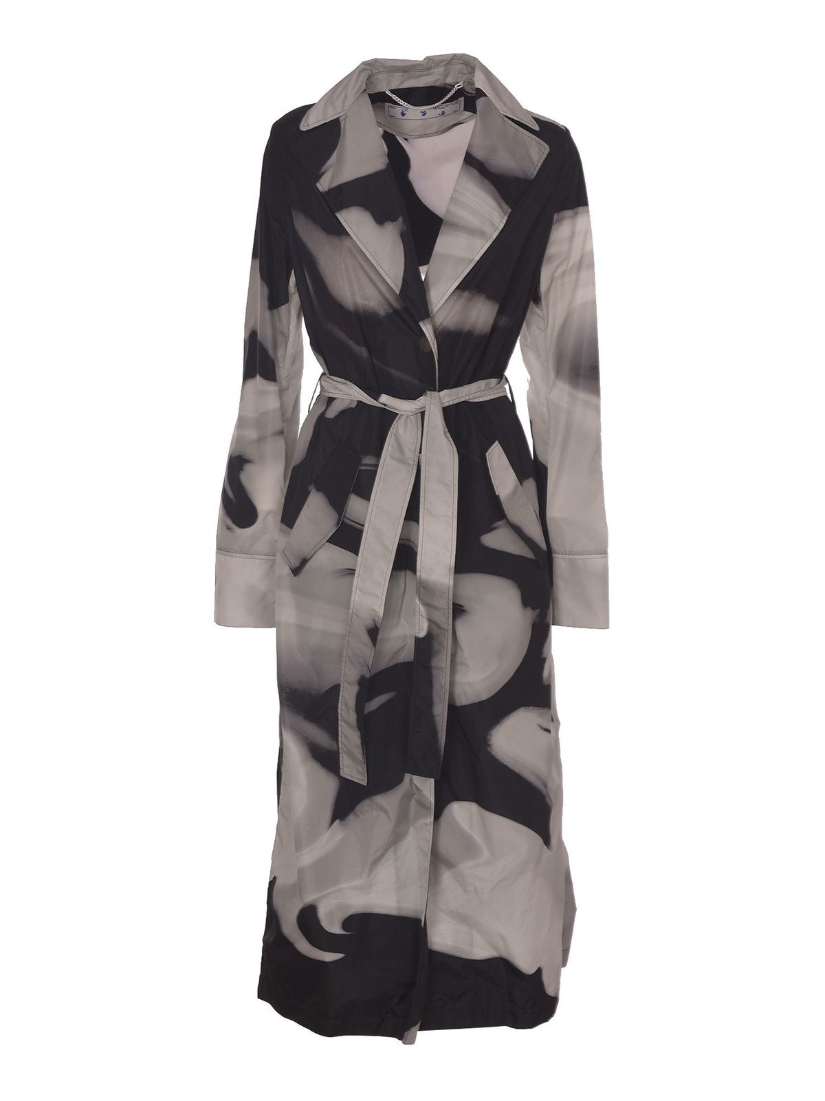 Trench coats Off-White - Liquid Melt trench coat black and gray ...
