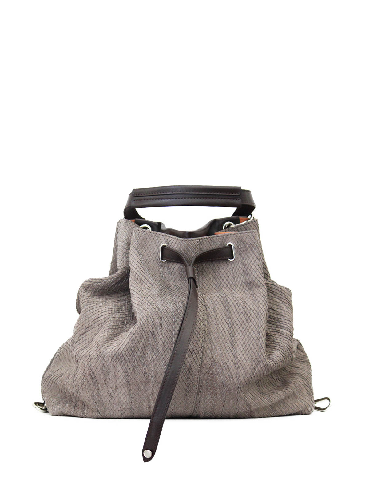Bucket bags Orciani - Back Snake bucket bag - B01985BKSBROWN | thebs.com
