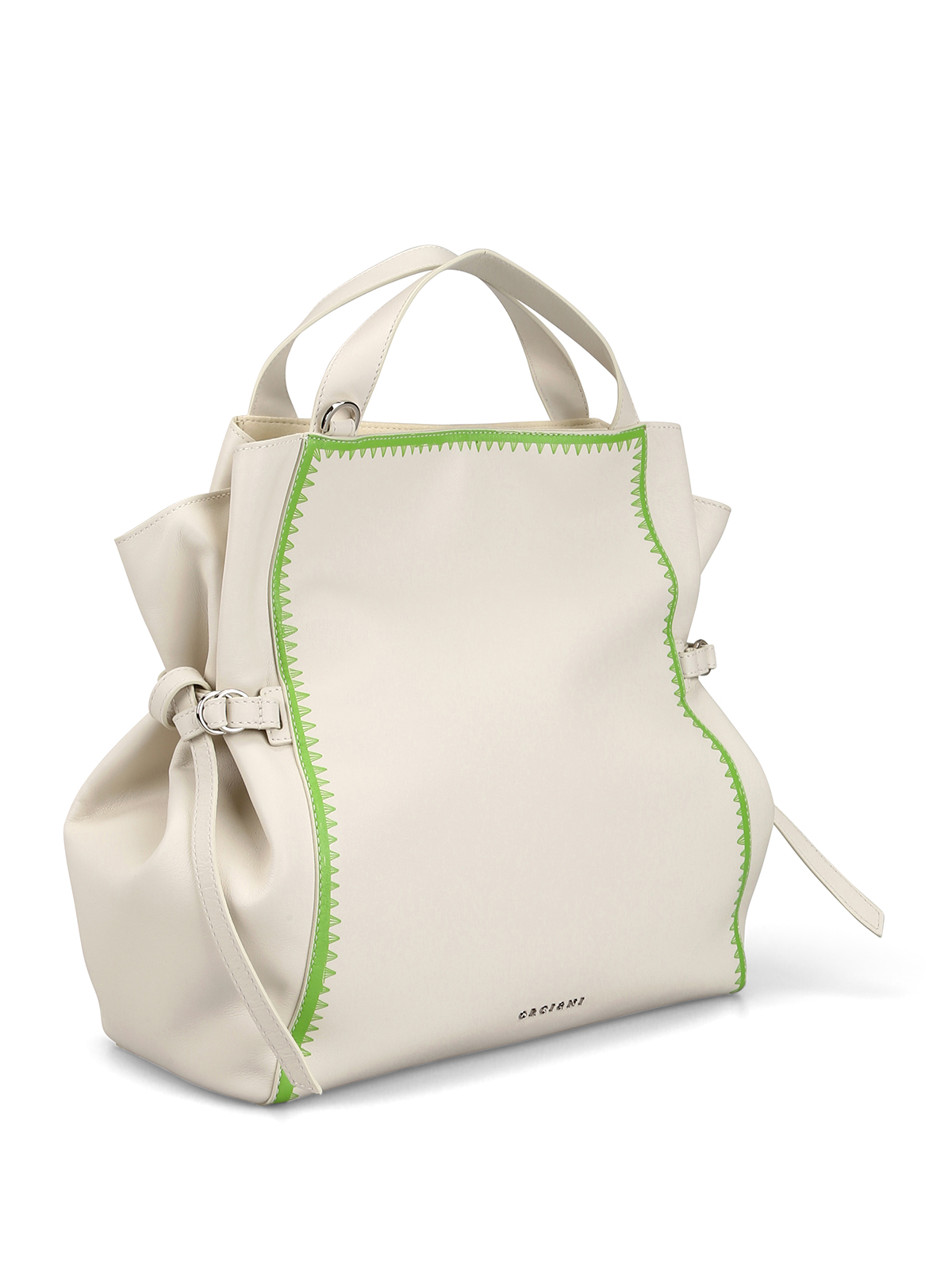 Totes bags Orciani - Two-tone smooth leather Fan large tote ...