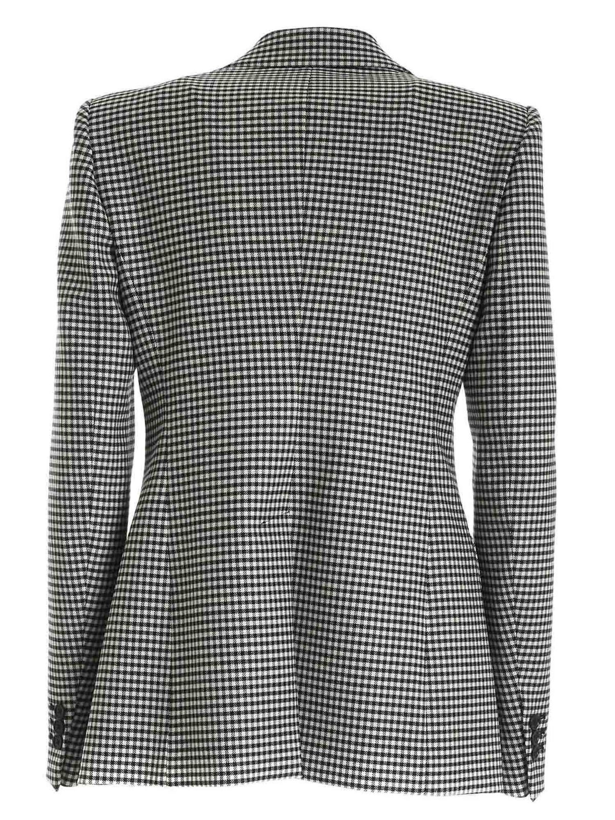 P.A.R.O.S.H. Vichy print jacket in black and white | LESTERD420053813