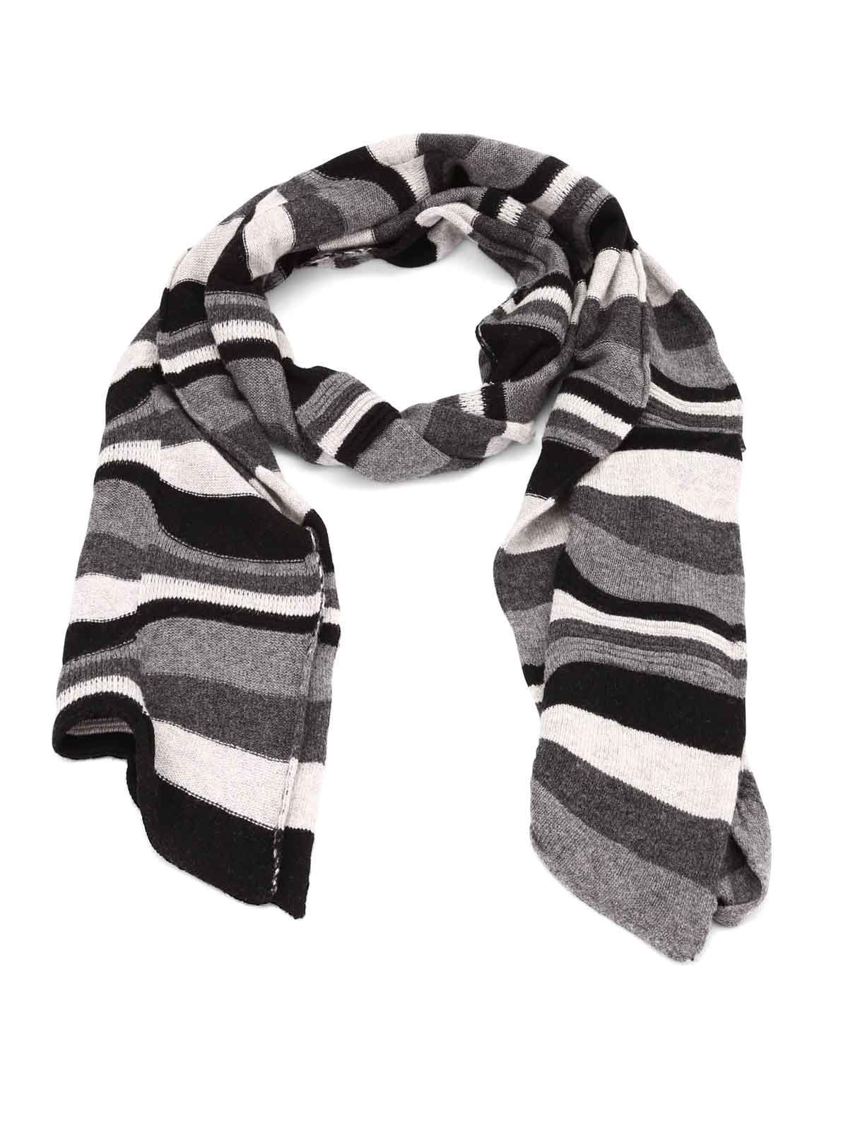 Scarves Paolo Fiorillo - Horizontal ribbed wool scarf - 26372400013