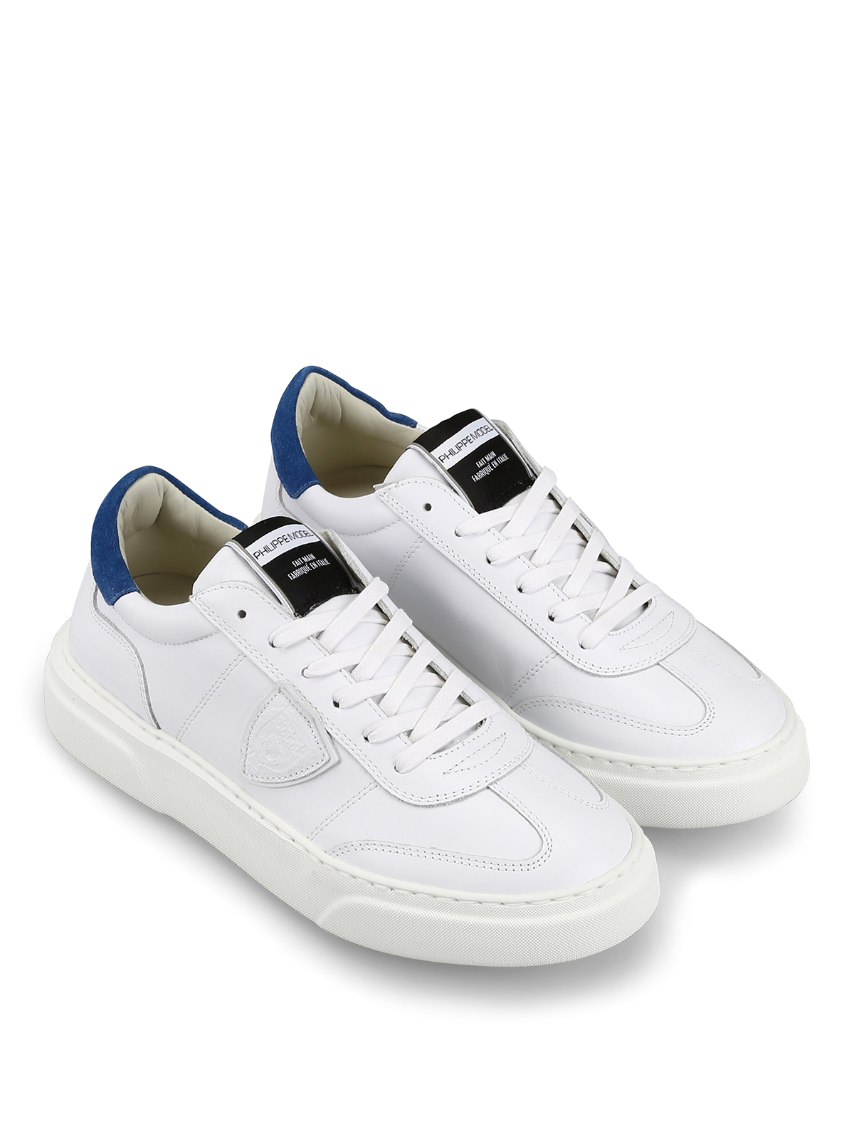 Philippe Model Temple white leather low top sneakers | BALUV021