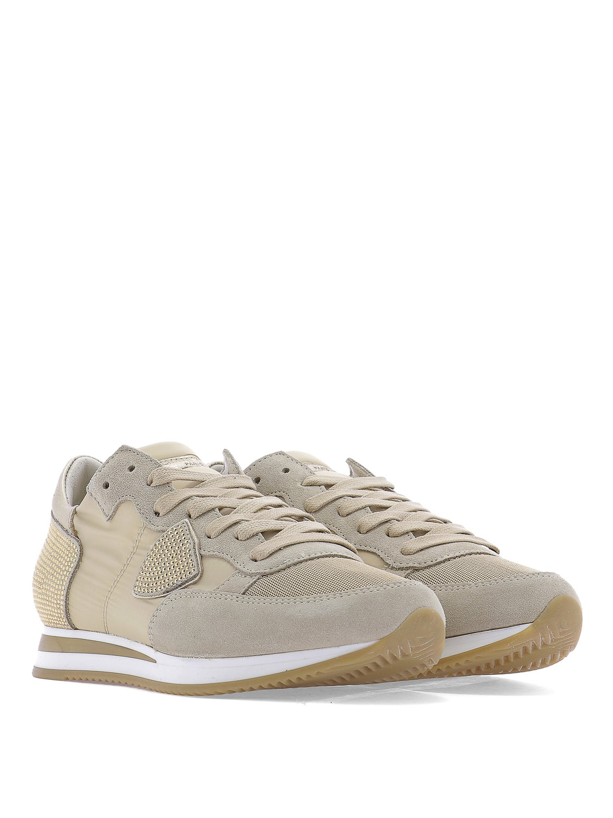Trainers Philippe Model - Tropez beige fabric sneakers - TRLDSD12STUDS