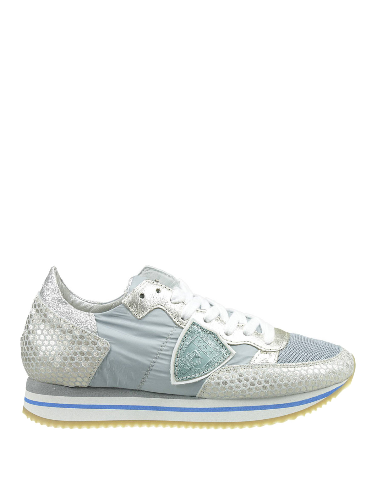 Philippe Model Tropez pythoned sneakers - Light Grey | THLDJT01