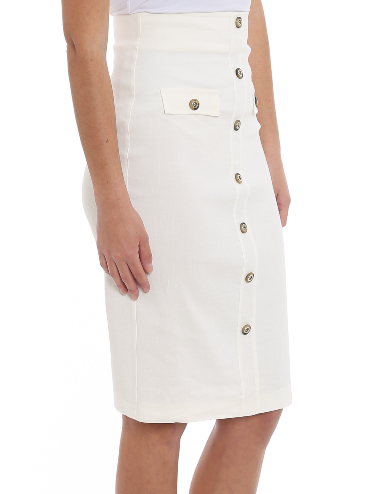 Pinko Jupe Midi - Rasato - Blanc - Femme | 1G160C7435Z15