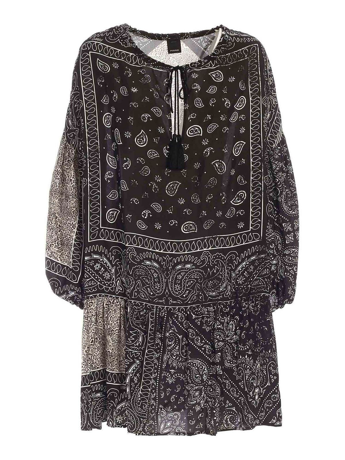 Pinko Robe Au Genou - Barmario - Noir - Femme | 1N13638545ZC3