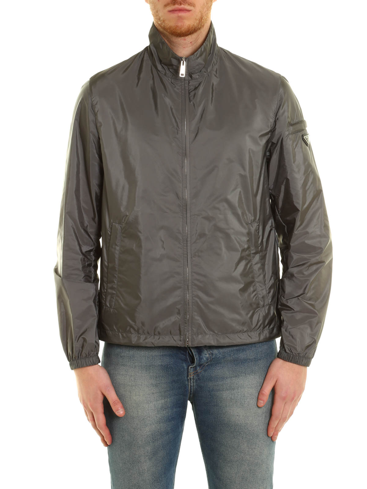 Prada Windproof nylon jacket - Grey - Men | SGI278Q04D65