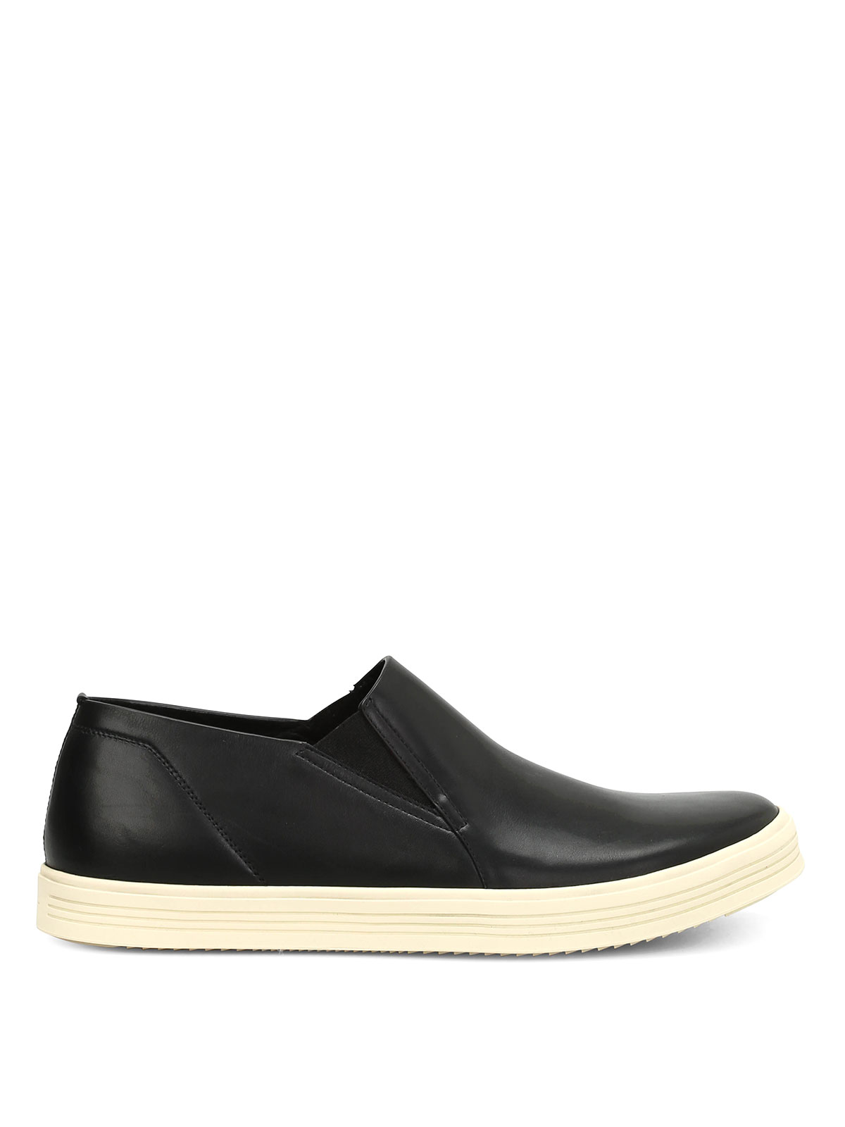 Rick Owens Rounded toe leather slip-ons - Black | RU17S9865LBO91