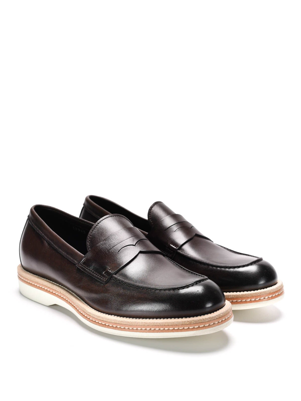 Loafers & Slippers Santoni - Leather loafers - MGMN12940JM3NGT | thebs.com