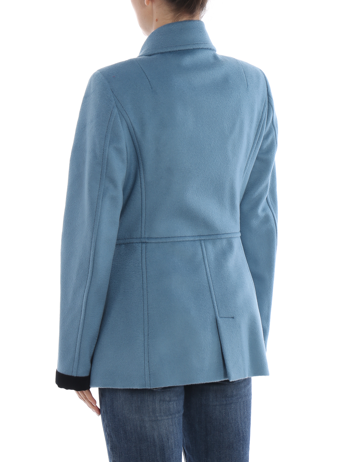 Casual jackets Fay - Sky blue wool and cashmere cloth jacket ...